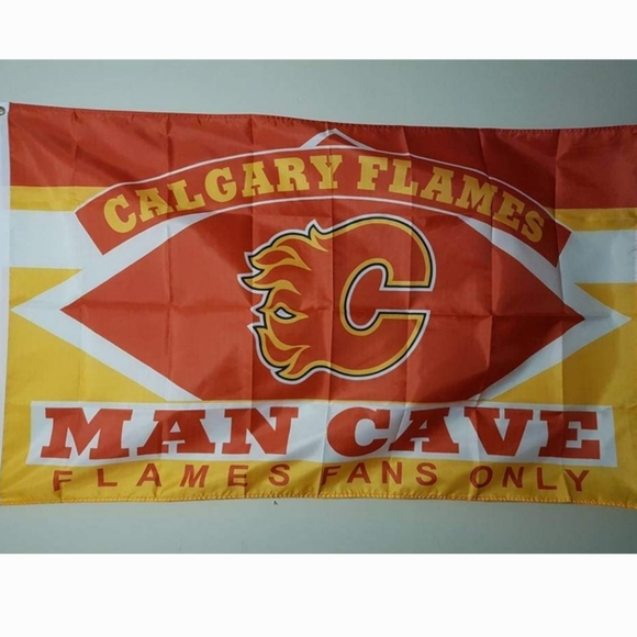 Wall Decor | Calgary Flames Man Cave Flag Nhl Decor Wall Decoration ...